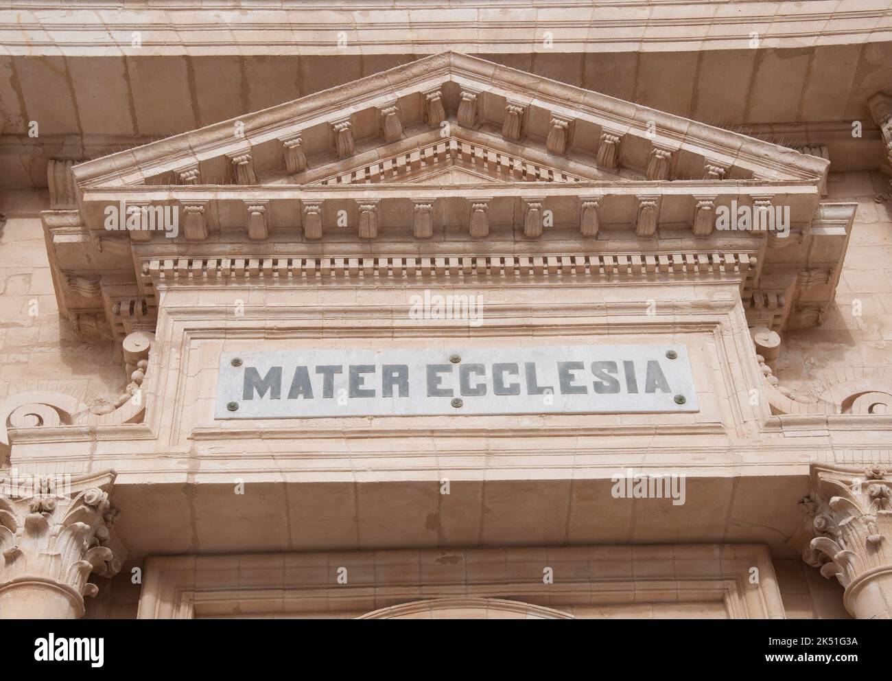 Detail of Facade, Mother Church, Rosolini, Province of Siracusa ...