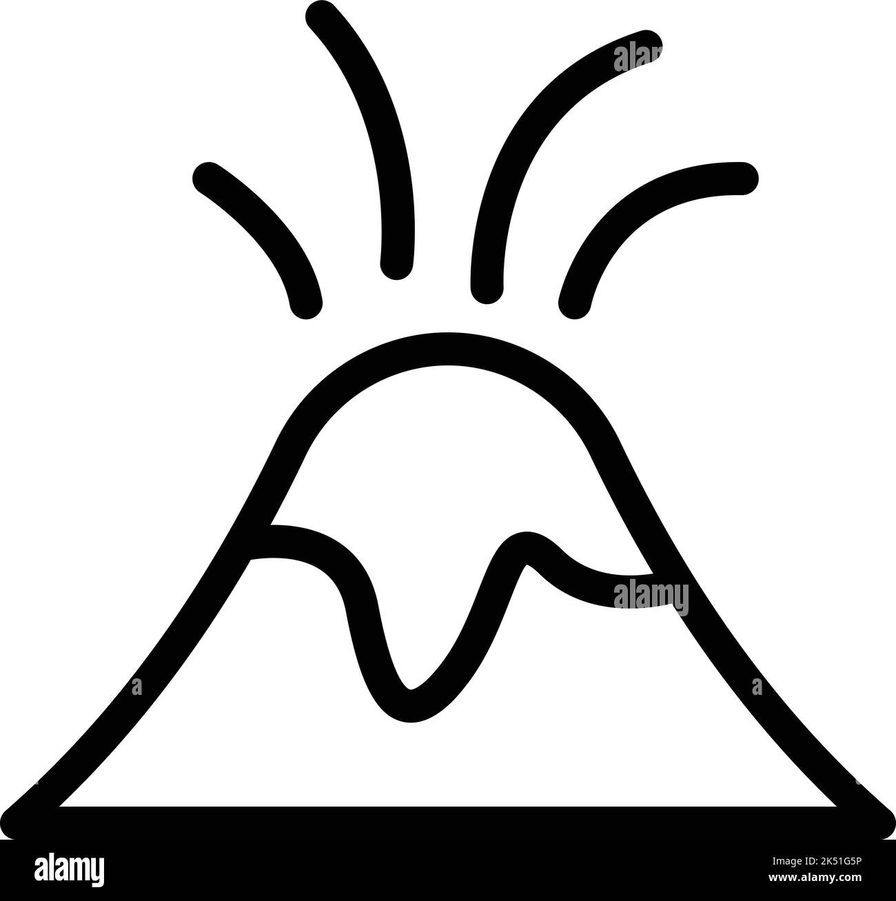 Crater explosion icon outline vector. Lava fire. Volcanic eruption ...