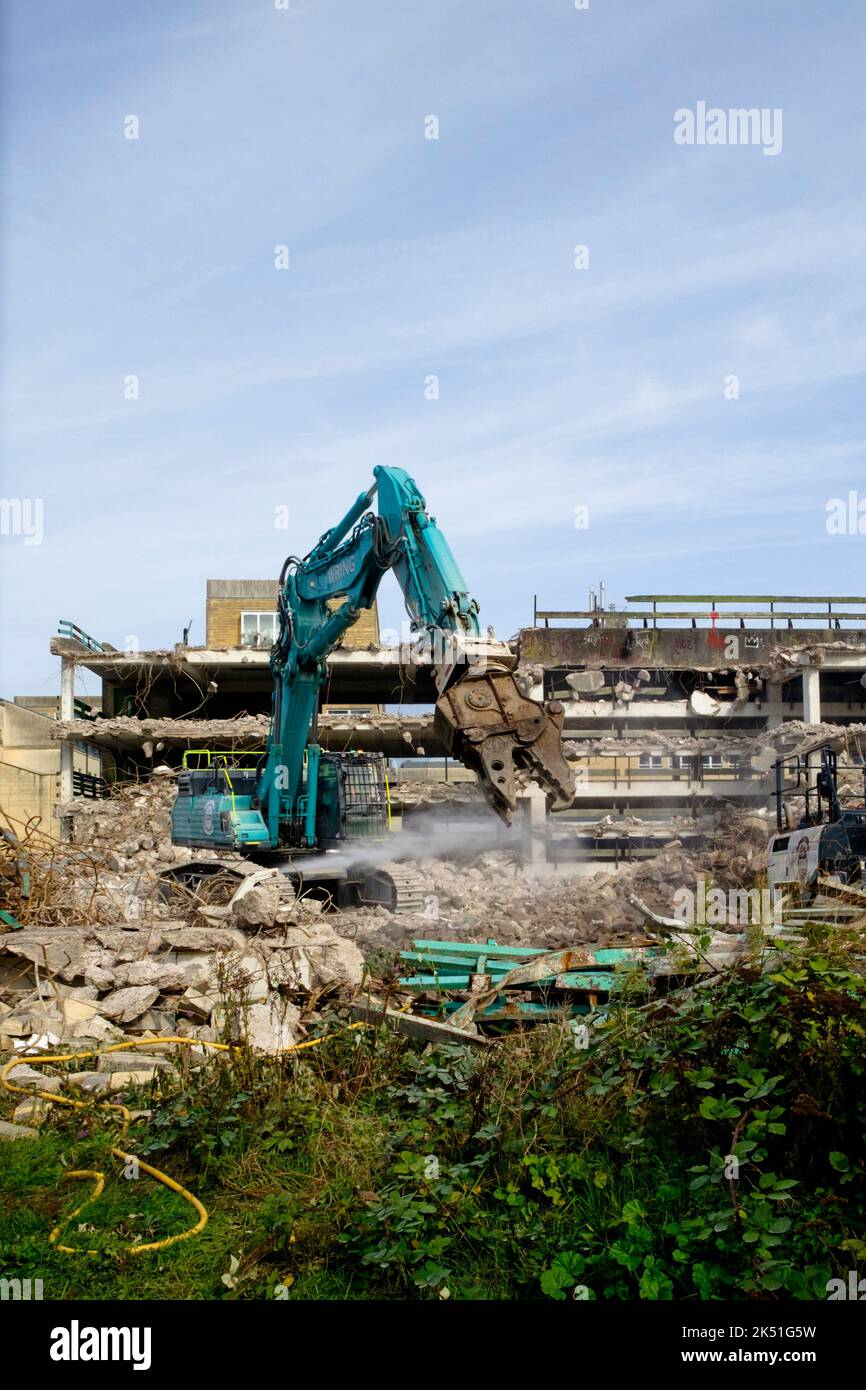 Demolition of Multi story car Park at Avon st in Bath Somerset UK ...