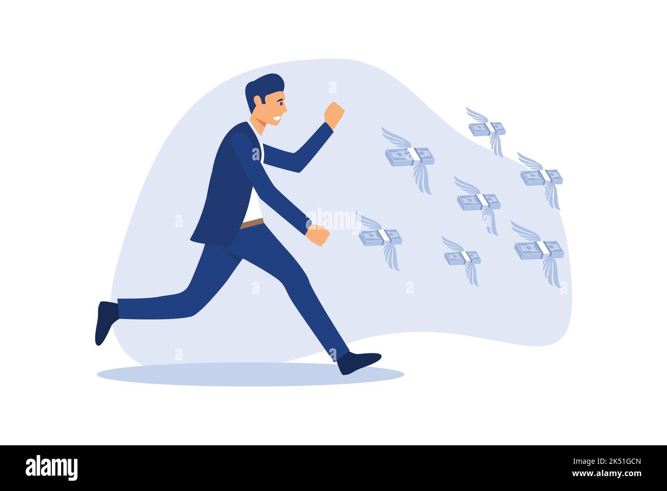 businessman chasing money, Businessman catches moneys. The concept of ...