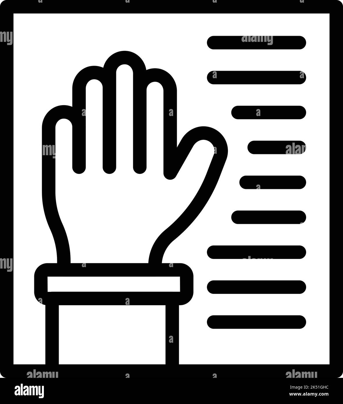 Hand vote icon outline vector. Online ballot. Mobile poll Stock Vector ...