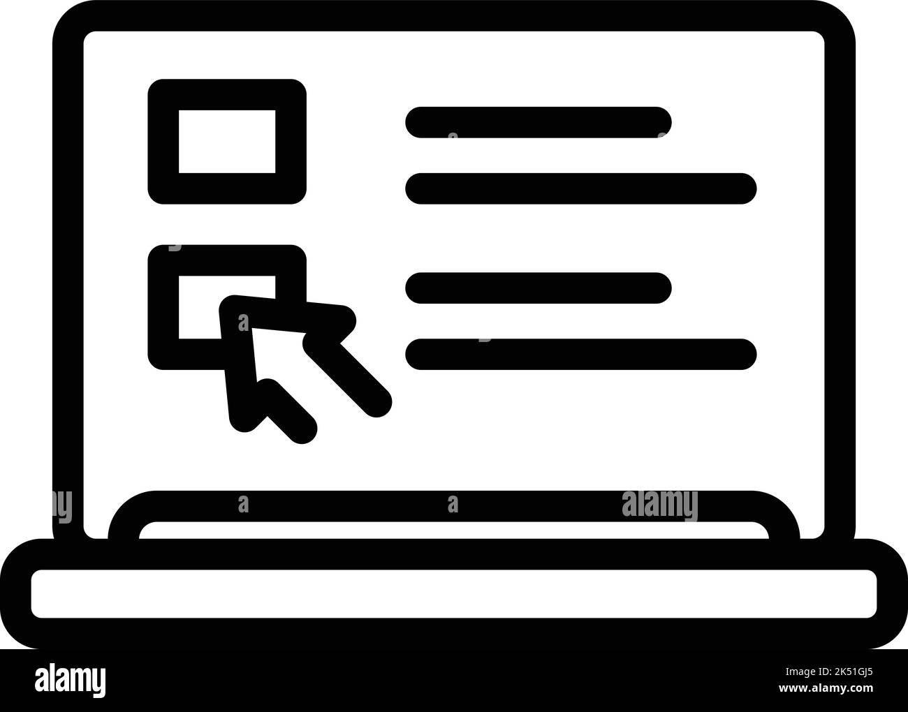 Laptop election icon outline vector. Vote online. Digital poll Stock ...