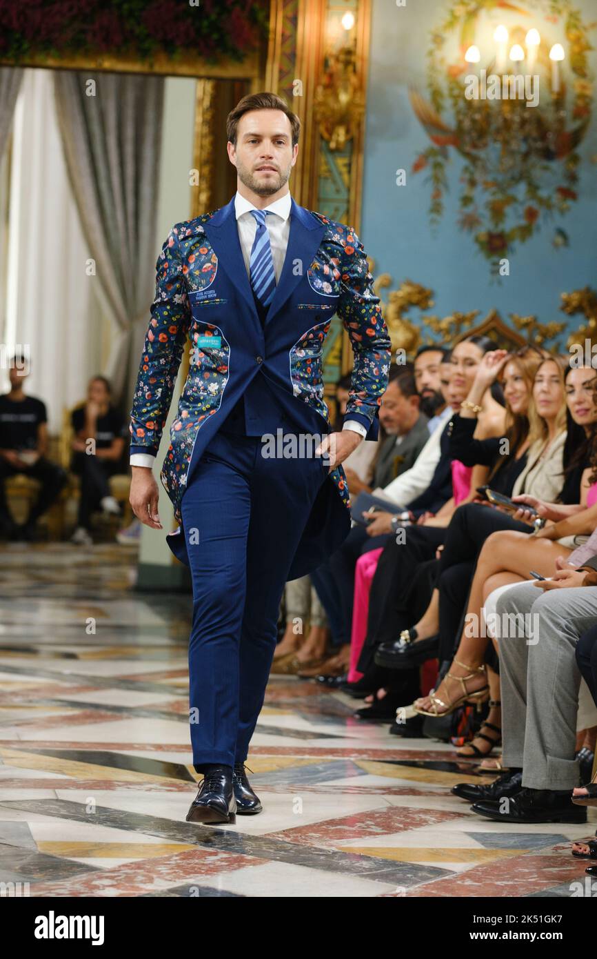 Madrid, Spain. 05th Oct, 2022. A model showcases a creation by Jose ...