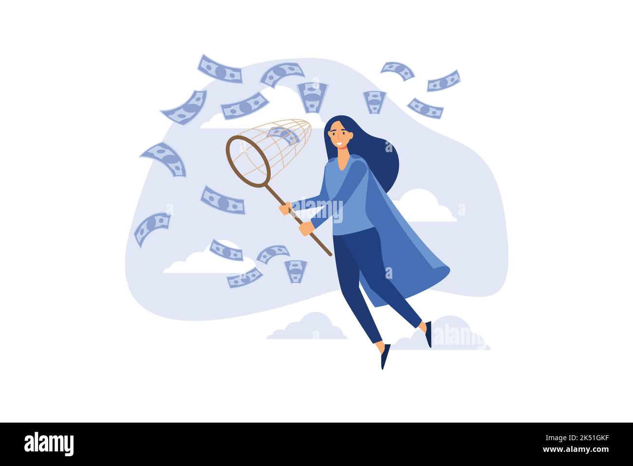 People catch money vector illustration. Cartoon flat employee group ...