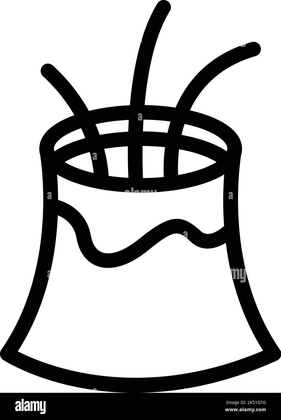 Volcano disaster icon outline vector. Fire lava. Science geology Stock ...