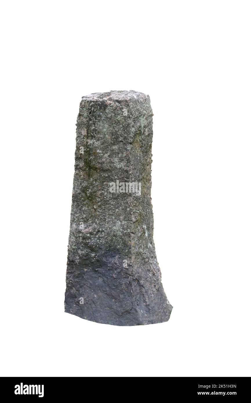 old stone pillar isolated on a white background. High quality photo ...