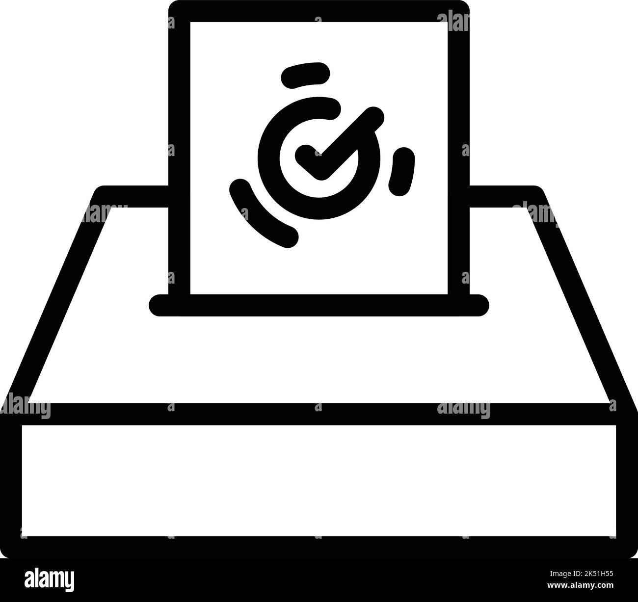 Ballot box icon outline vector. Online vote. Paper voter Stock Vector ...