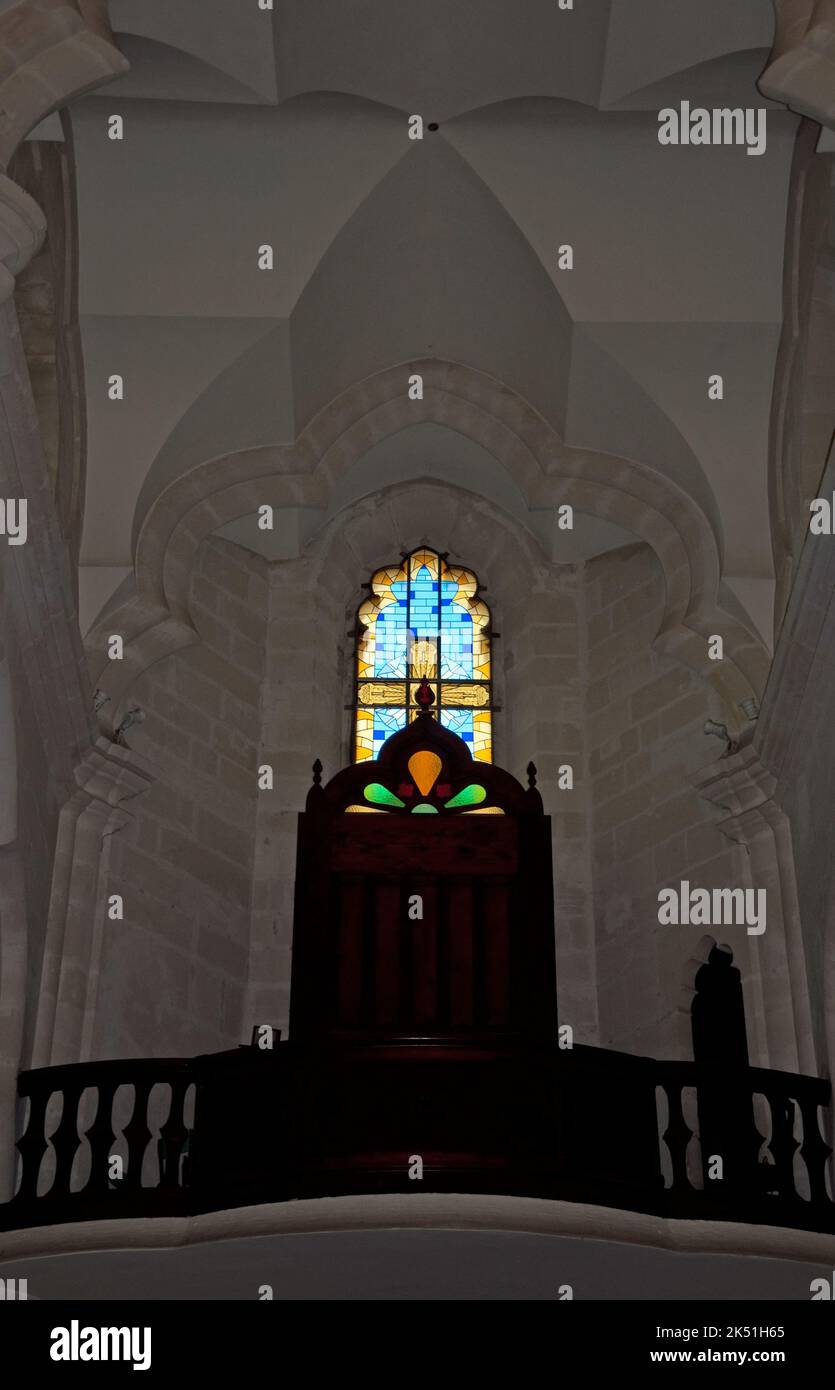 Organ and Stained Glass Window, Church of the Holy Crucifix, Rosolini ...