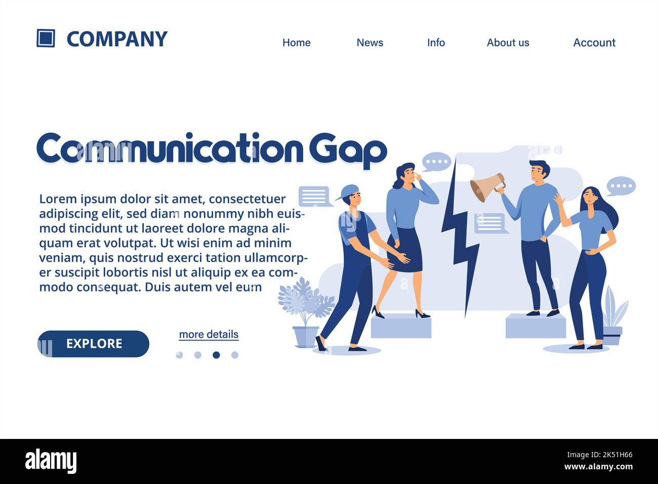 Communication gap illustration Suitable for web landing page, ui, mobile app, banner template ...
