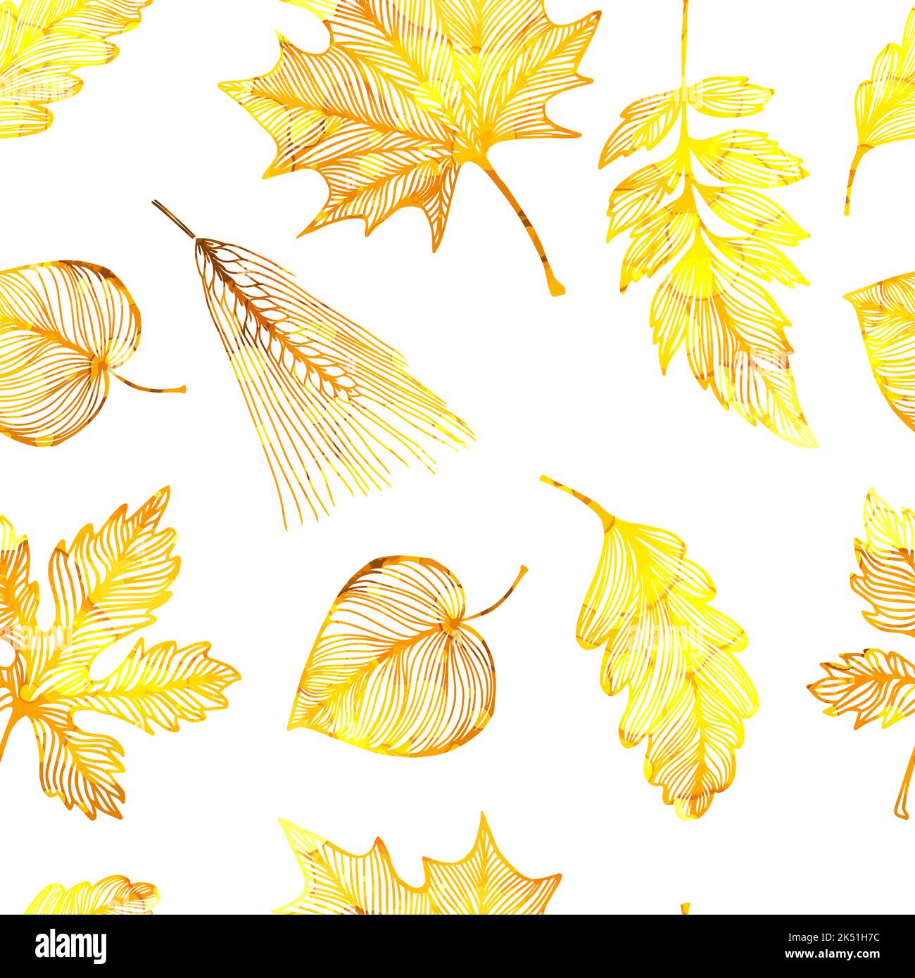Autumn leaves background. Seamless pattern. Vector illustration. Fall ...