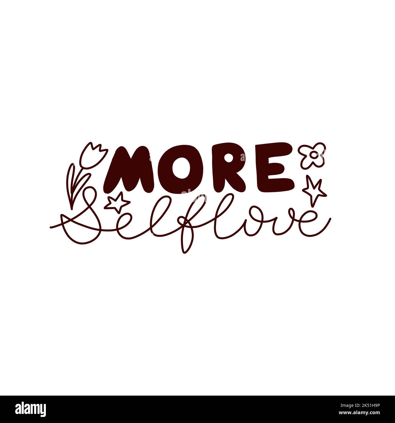 More selflove print lettering in hand drawn Stock Vector Image & Art ...