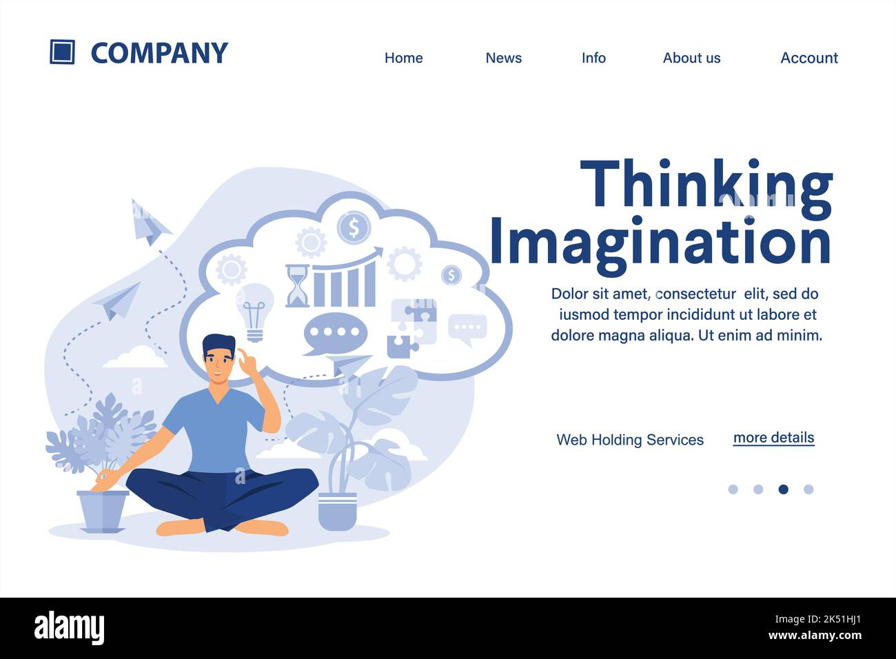thinking Imagination illustration Suitable for web landing page, ui, mobile app, banner template ...