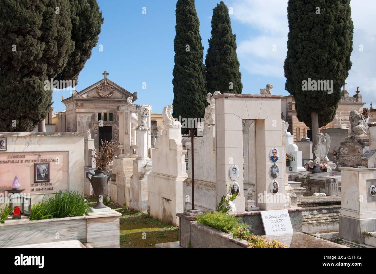 Tombstones and graveyards, Cemetery, Rosolini, Province of Siracusa ...