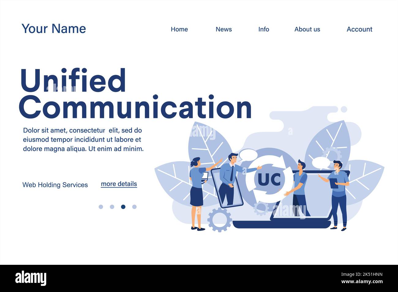 Unified communication illustration Suitable for web landing page, ui ...