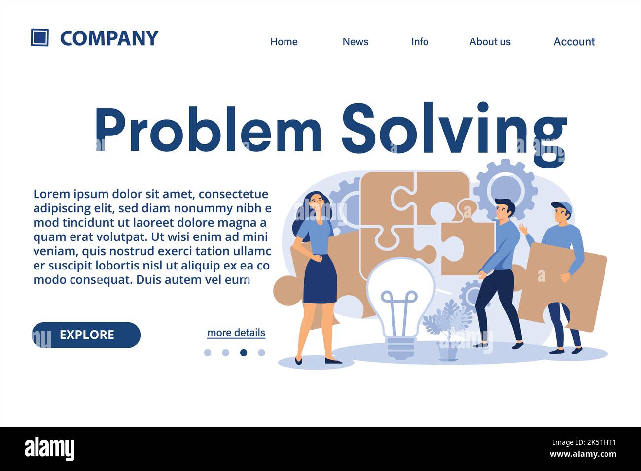 Problem solving illustration Suitable for web landing page, ui, mobile app, banner template ...