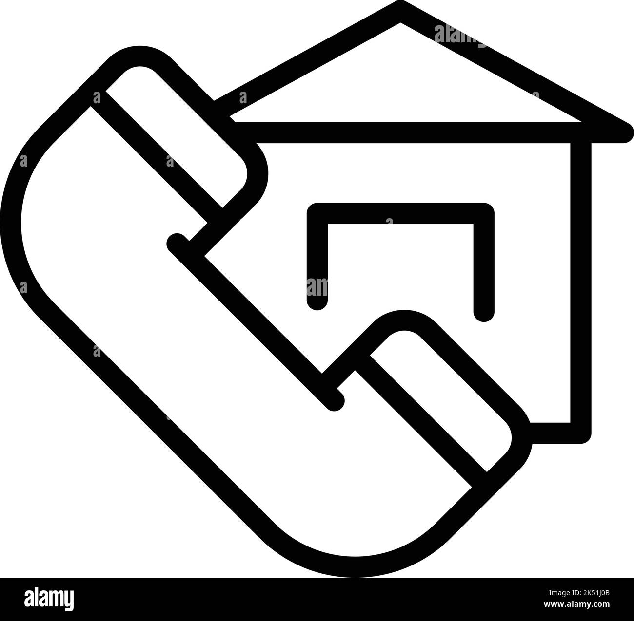 Home call icon outline vector. Online work. Computer stay Stock Vector ...