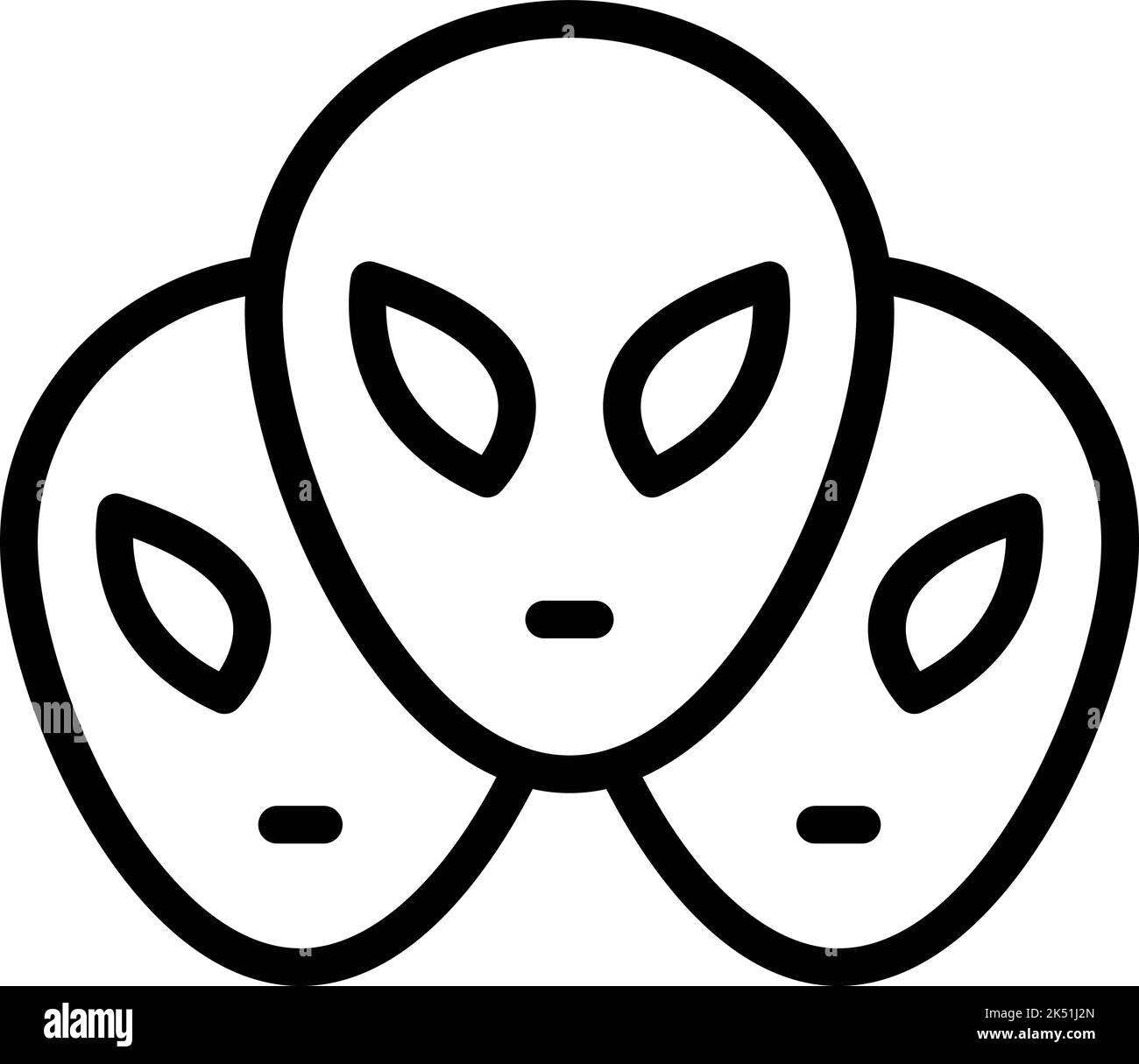 Aliens group icon outline vector. Comic game. Cute ufo Stock Vector ...
