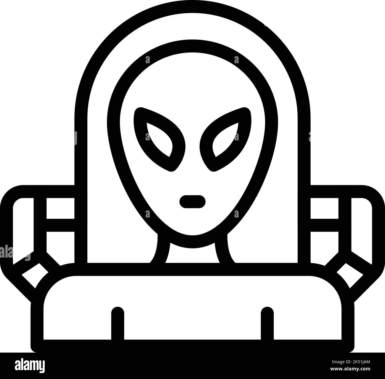 Astronaut alien icon outline vector. Space monster. Planet cute Stock ...