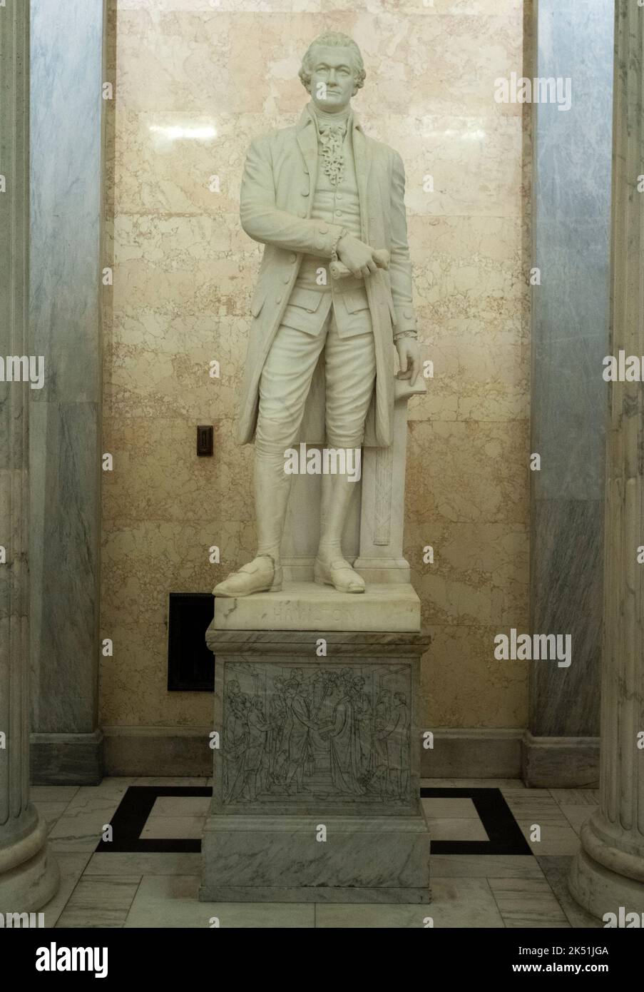Statue of Alexander Hamilton of New York in the Hall of Columns in the ...