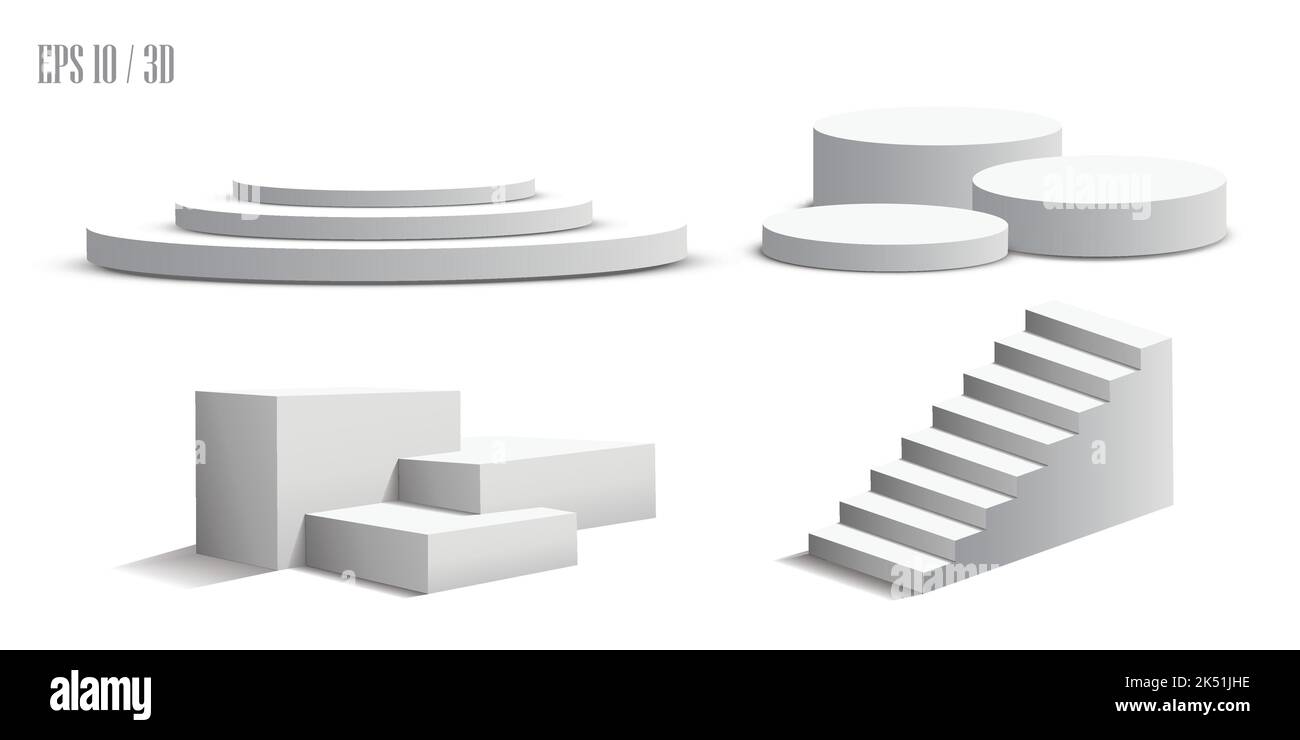 Podium, isolated on a transparent background. 3d pedestal. Vector ...