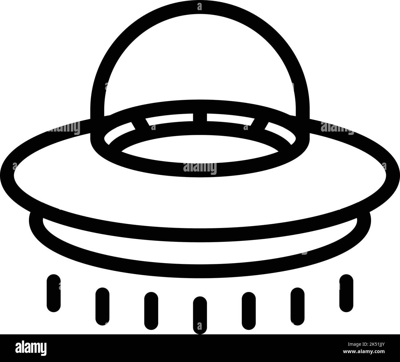 Fly ufo icon outline vector. Space monster. Cute ship Stock Vector ...