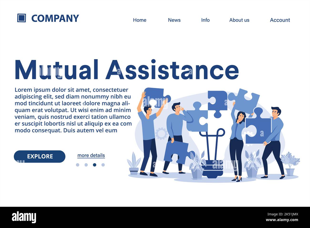 Mutual assistance illustration Suitable for web landing page, ui ...