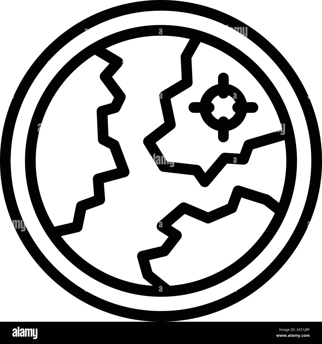 Planet target icon outline vector. Ufo monster. Space comic Stock ...