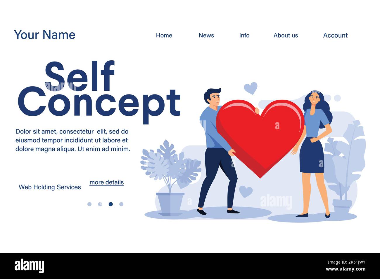 Self concept illustration exclusive design landing page Stock Vector ...