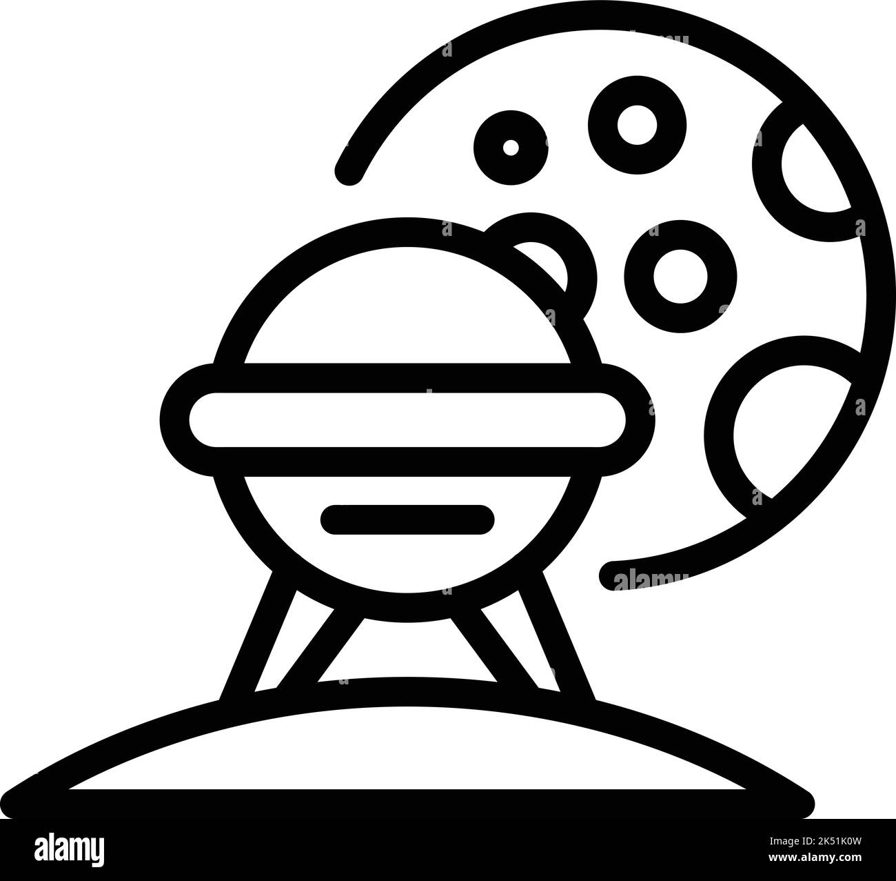 Space ufo icon outline vector. Alien astronaut. Moon planet Stock ...