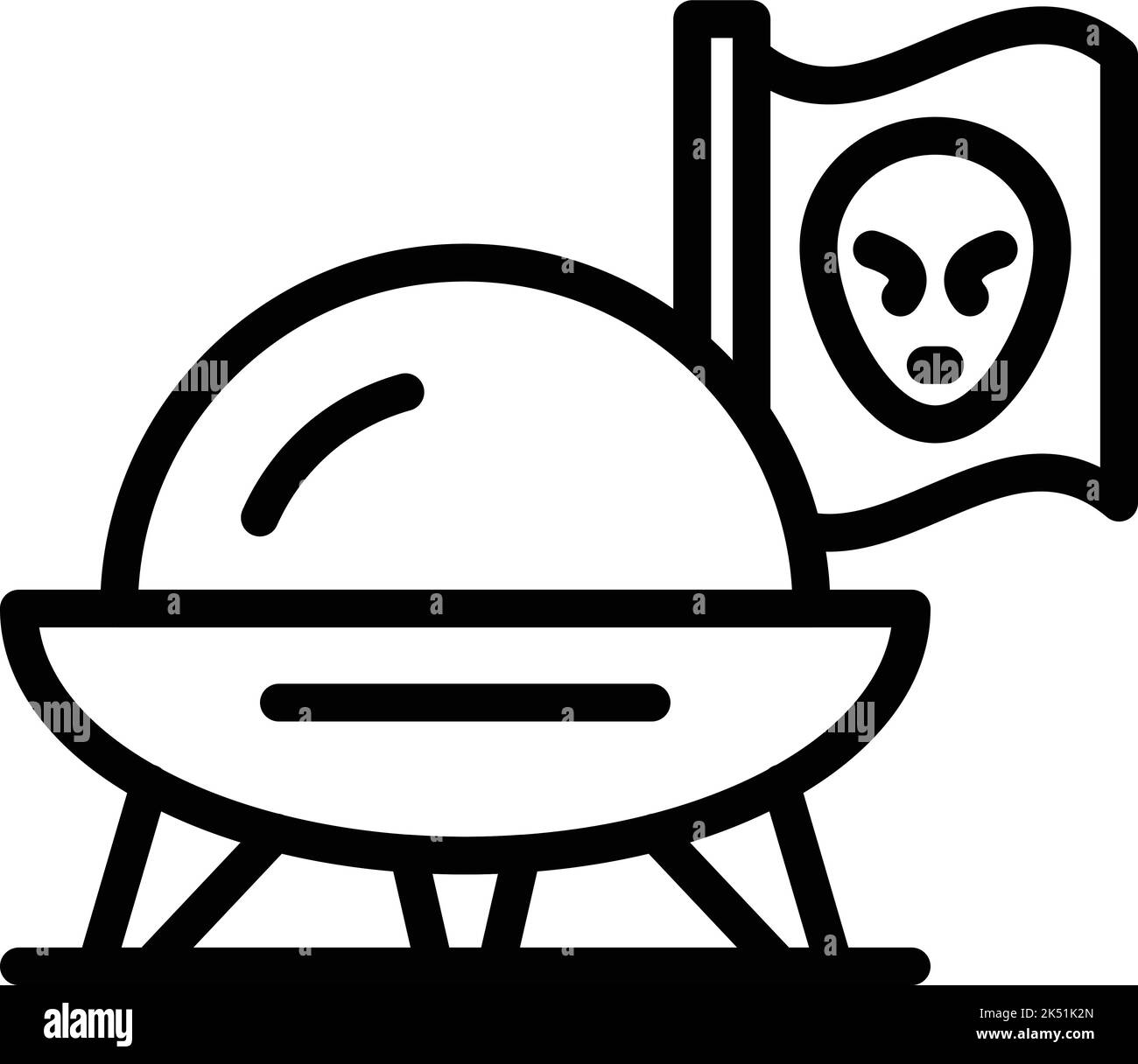Alien spaceship icon outline vector. Space ufo. Comic astronaut Stock ...