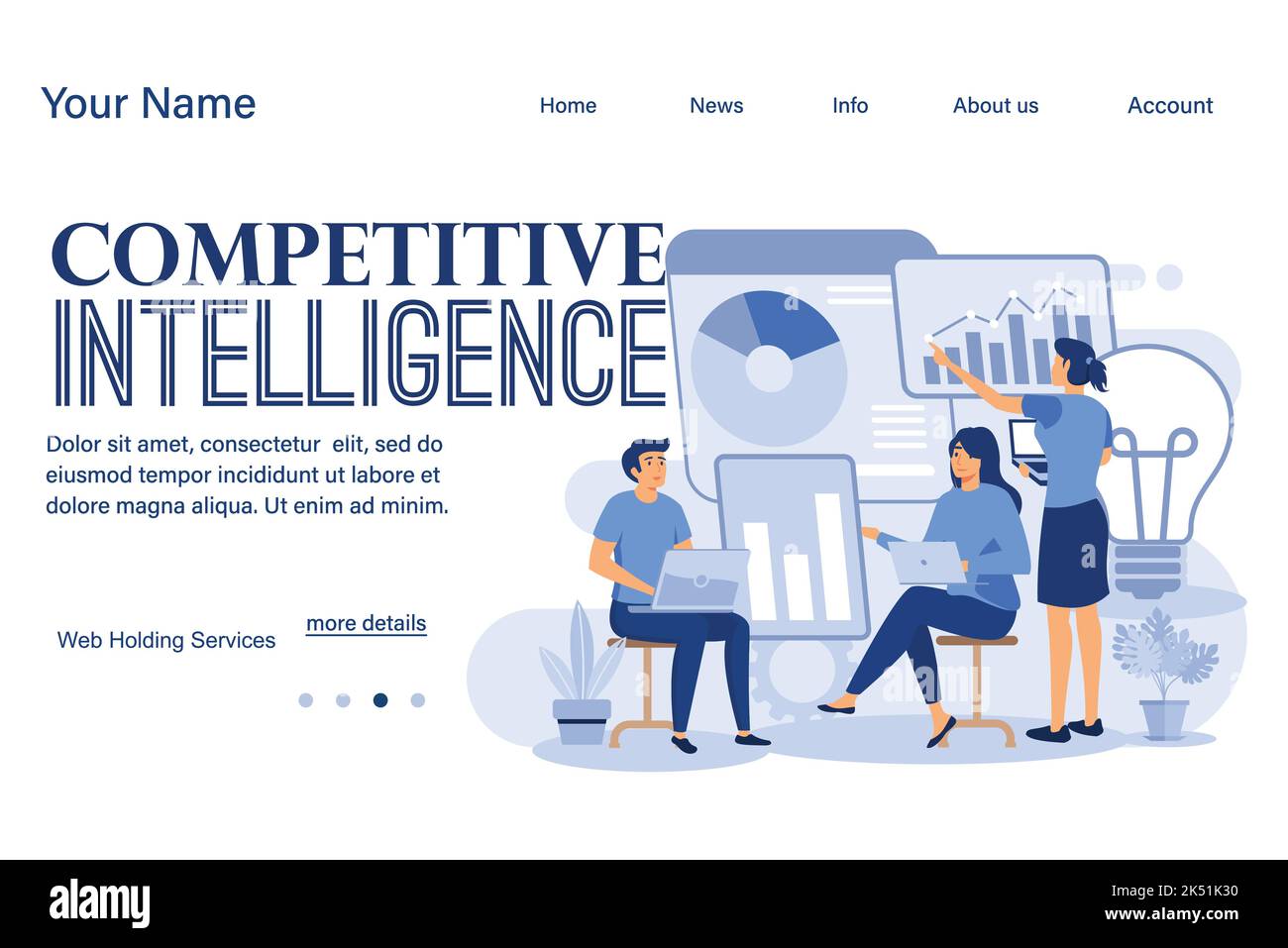 competitive intelligence illustration landing page Stock Vector Image ...