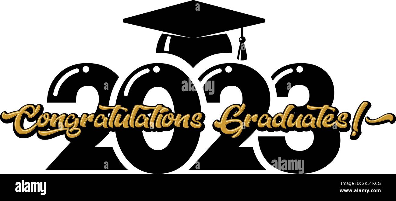 Lettering Class of 2023 for greeting, invitation card. Text for ...