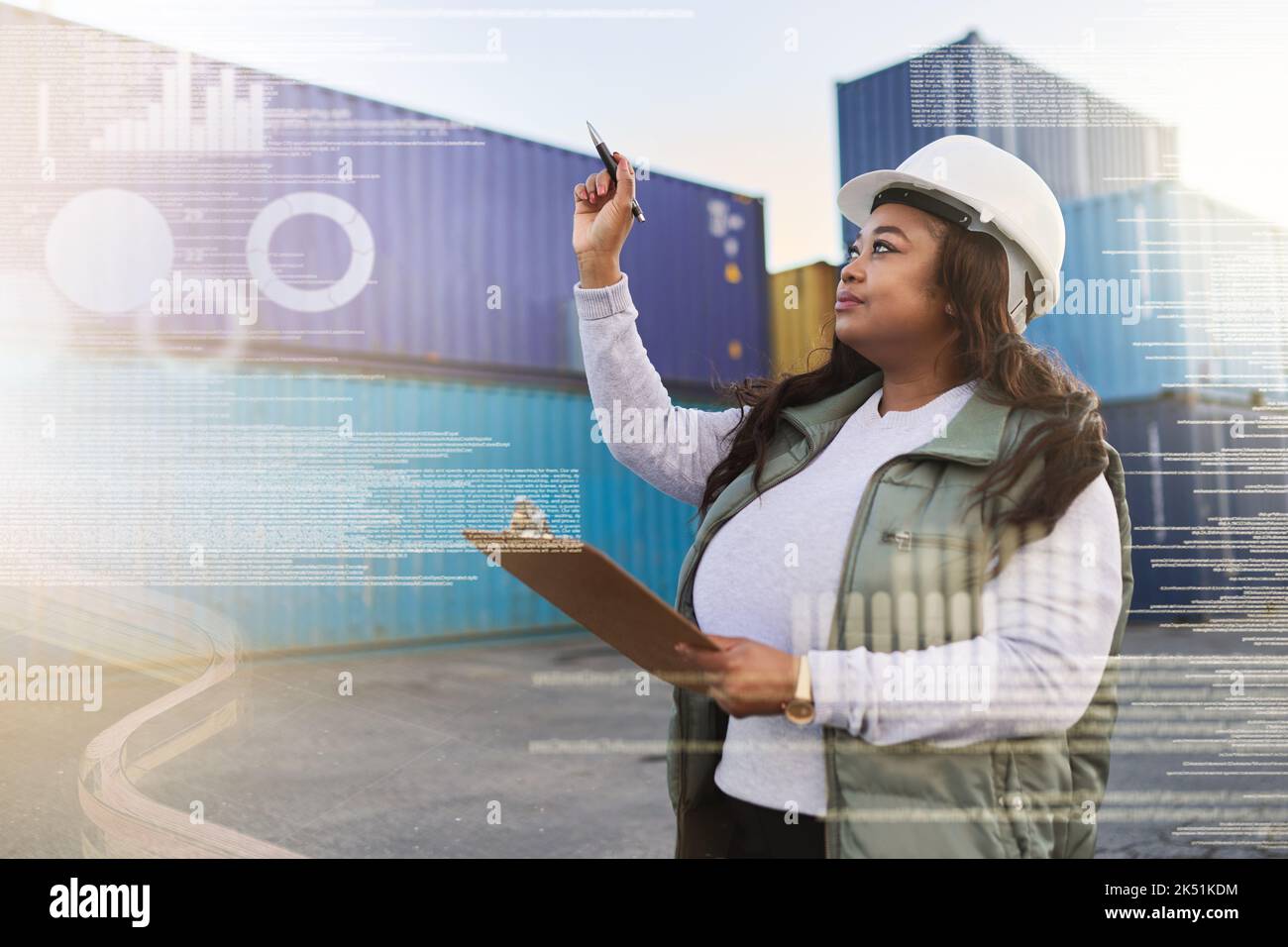 Supply chain, shipping and delivery with a logistics woman working with ...