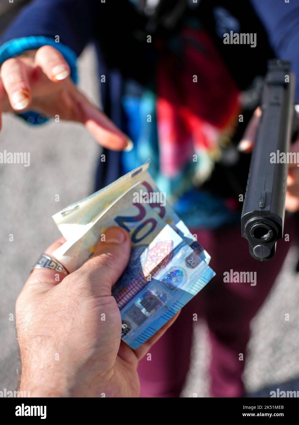 Hand euro bills hi-res stock photography and images - Alamy