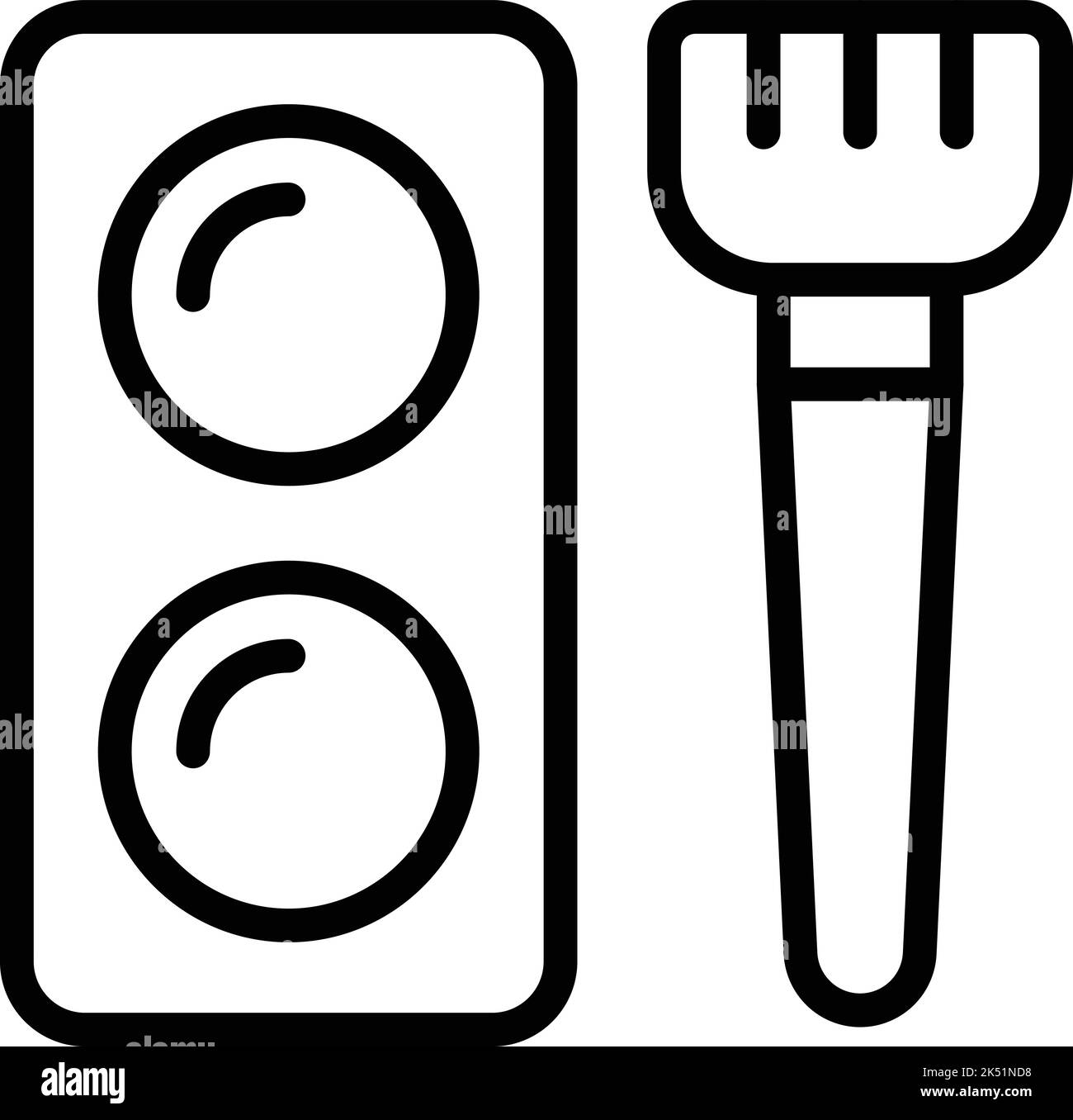 Cosmetic brush icon outline vector. Makeup tool. Kit beauty Stock ...
