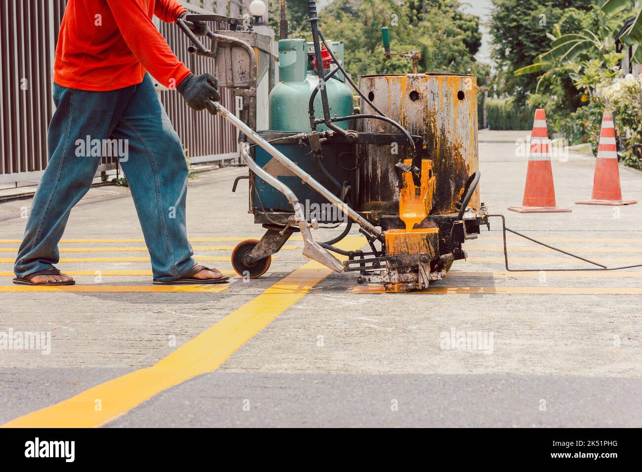 Thermoplastic road paint hi-res stock photography and images - Alamy
