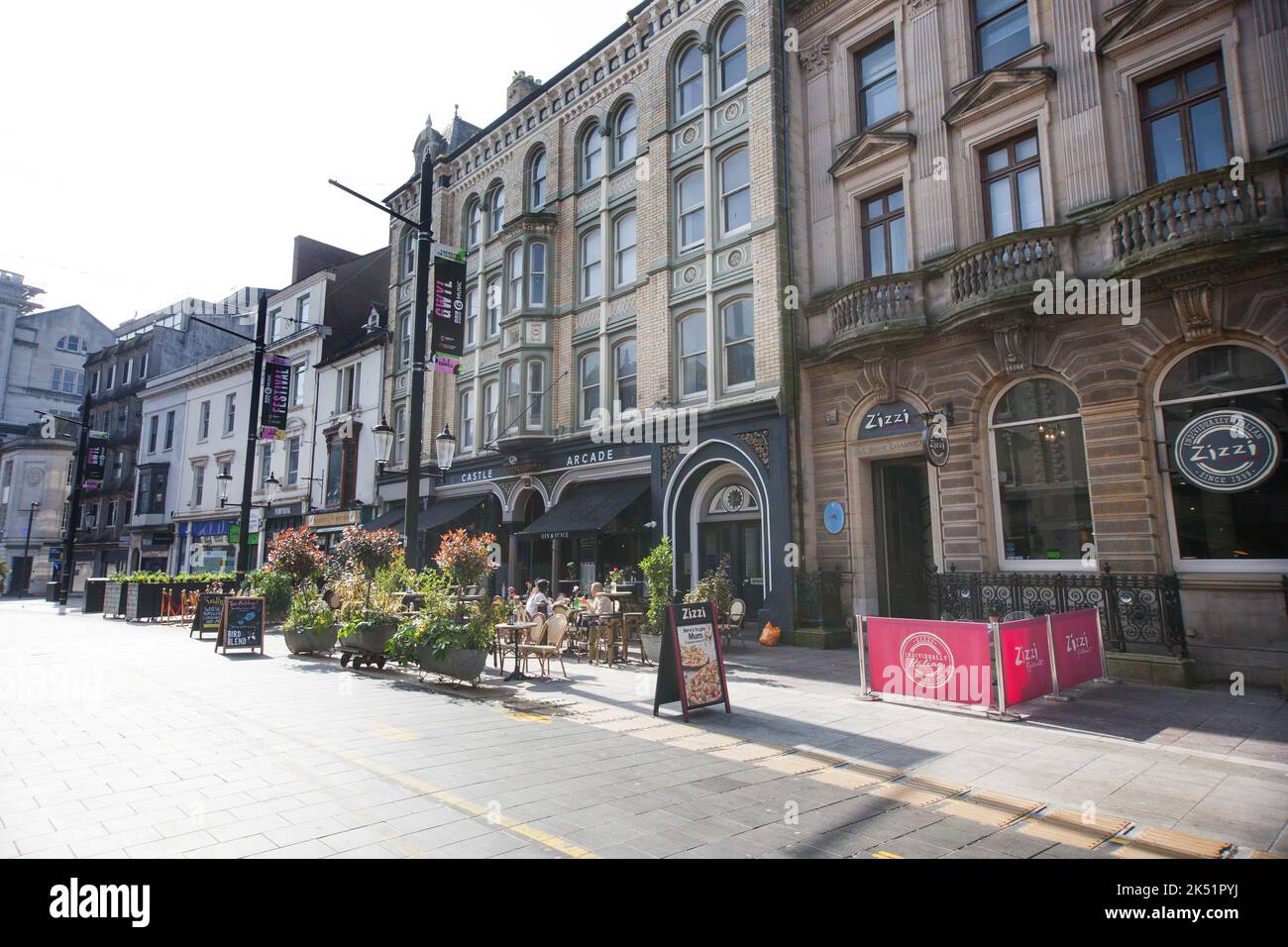 Views of the High Street in Cardiff, Wales in the UK Stock Photo - Alamy