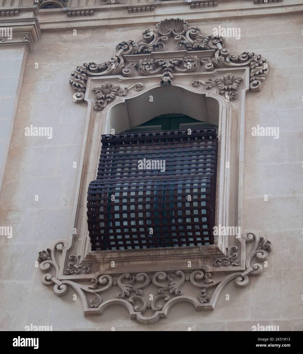 Window, Convent, Noto, Province of Siracusa (Syracuse), Sicily, Italy ...