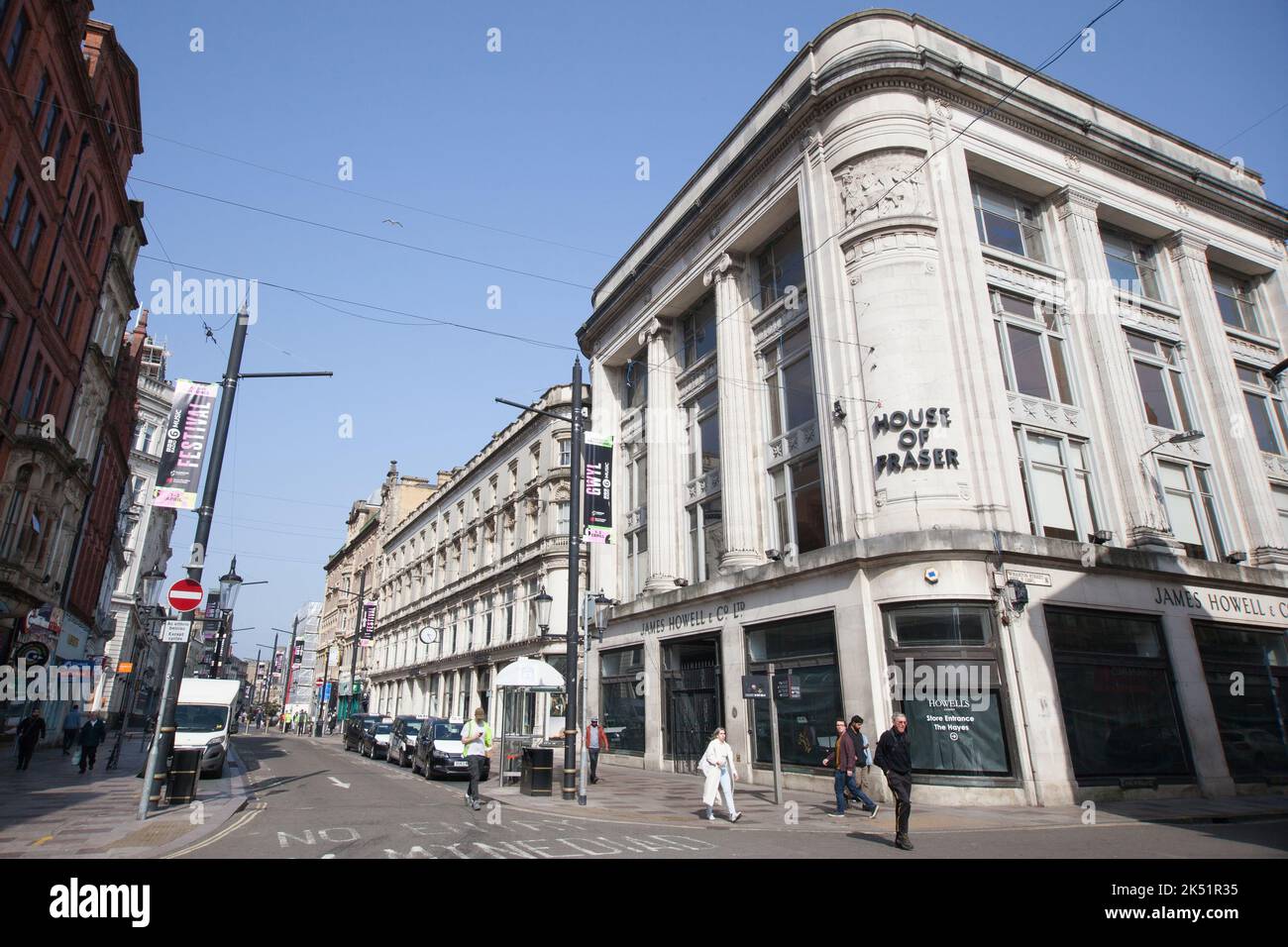 Views of ST Mary Street in Cardiff, Wales in the UK Stock Photo - Alamy