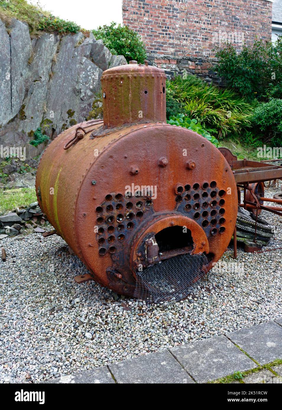 An old boiler from the Steam Launch 'Falcon' on display outside the ...