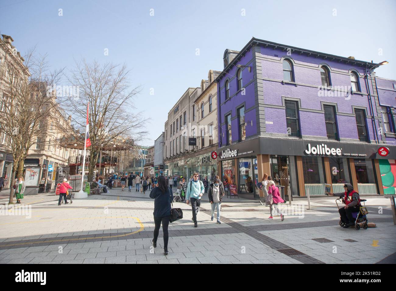 Views of Queen Street, Cardiff in Wales in the UK Stock Photo - Alamy