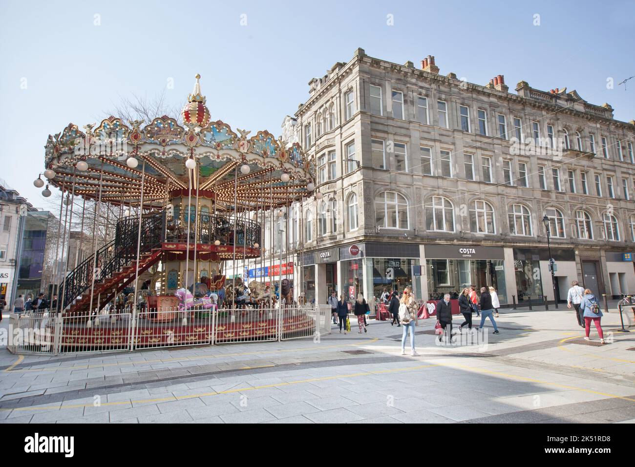 Views of Queen Street, Cardiff, Wales in the UK Stock Photo - Alamy