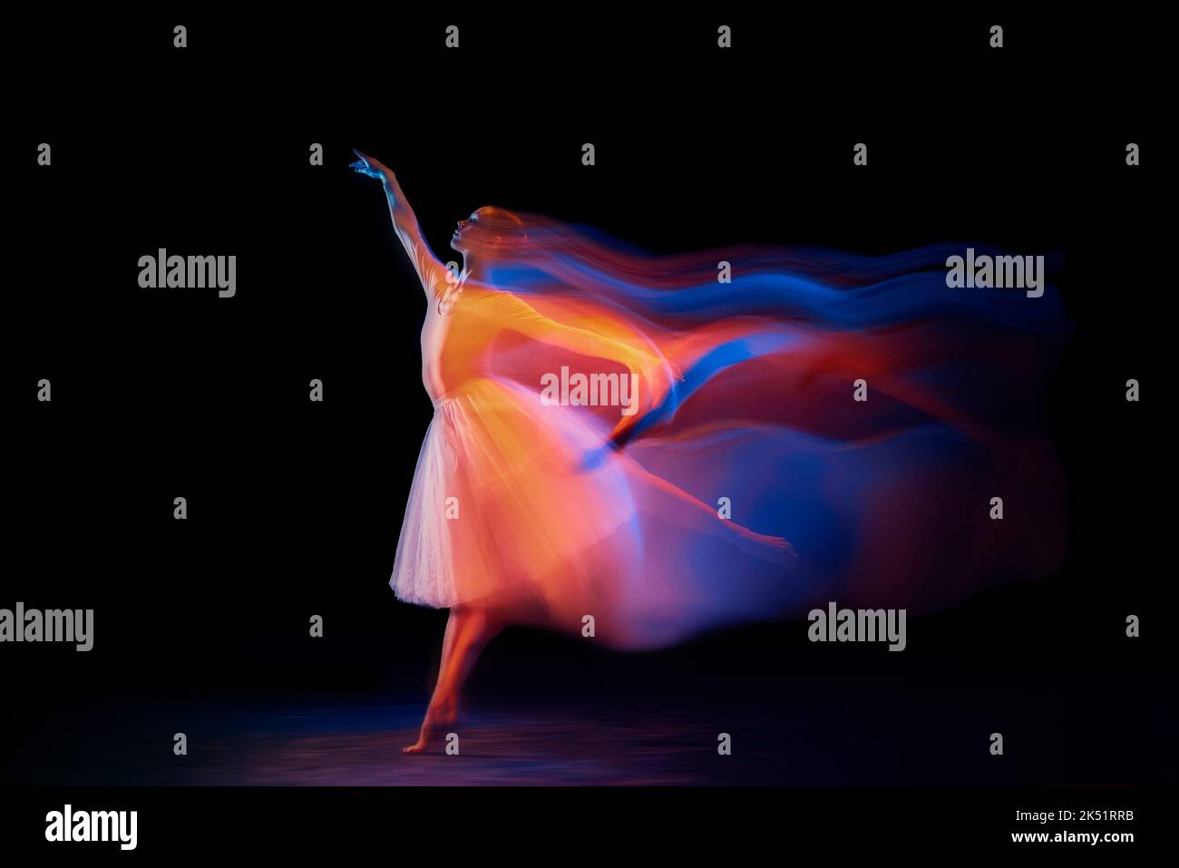 Dance of light and glow. Beautiful grace girl, female ballet dancer ...