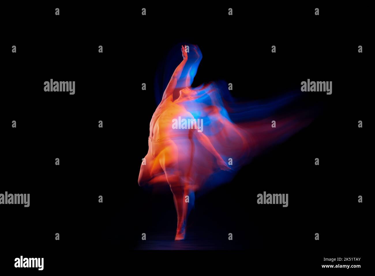 Like a phoenix. Solo performance of flexible adorable male ballet ...