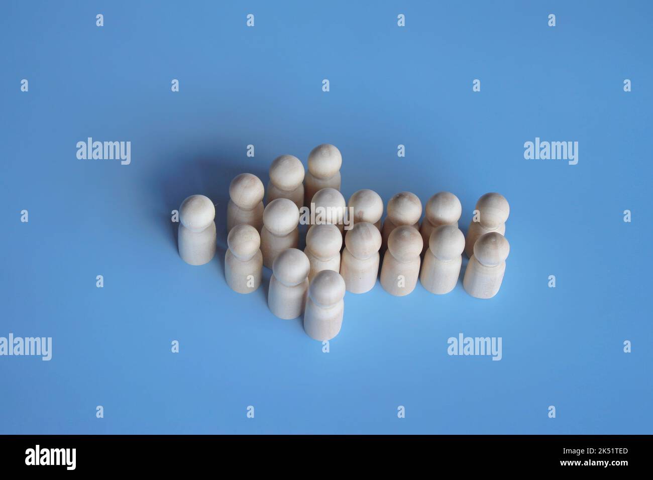 A group of people in the arrow. Movement in a single formation. Joint ...