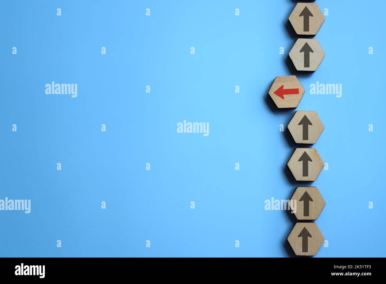 Change direction. Alternative path. Process chain breaking. Thinking ...