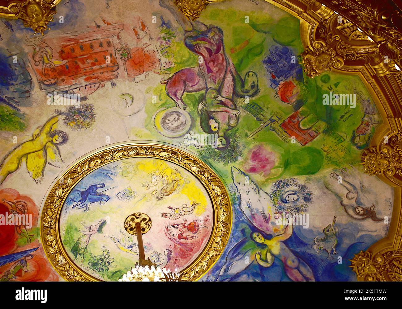 Opera Garnier or Palais Garnier interior. 1964 Marc Chagall ceiling ...