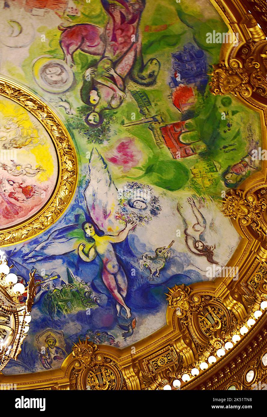 Opera Garnier or Palais Garnier interior. 1964 Marc Chagall ceiling ...