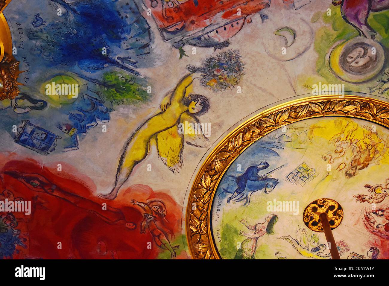 Opera Garnier or Palais Garnier interior. 1964 Marc Chagall ceiling ...