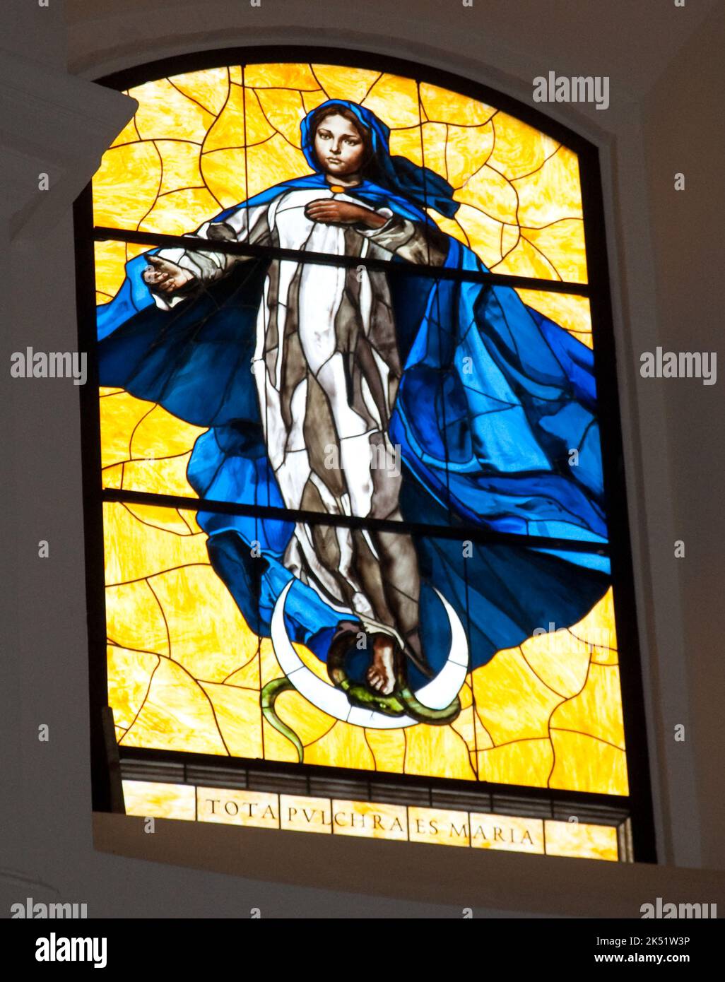 Stained glass window, Cathedral, Noto, Province of Siracusa, Sicily ...